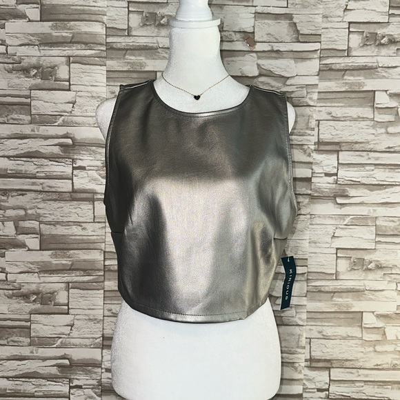 KIRIOUS LOS ANGELES | Tops | Kirious Xl Metallic Gold Gaux Leather ...